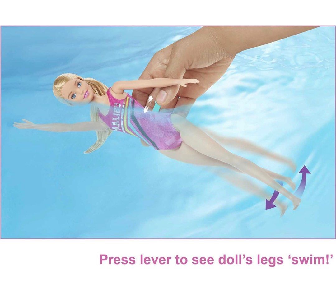 Barbie Dreamhouse Adventures Swim 'n 11” Dive Doll, with Swimming ...