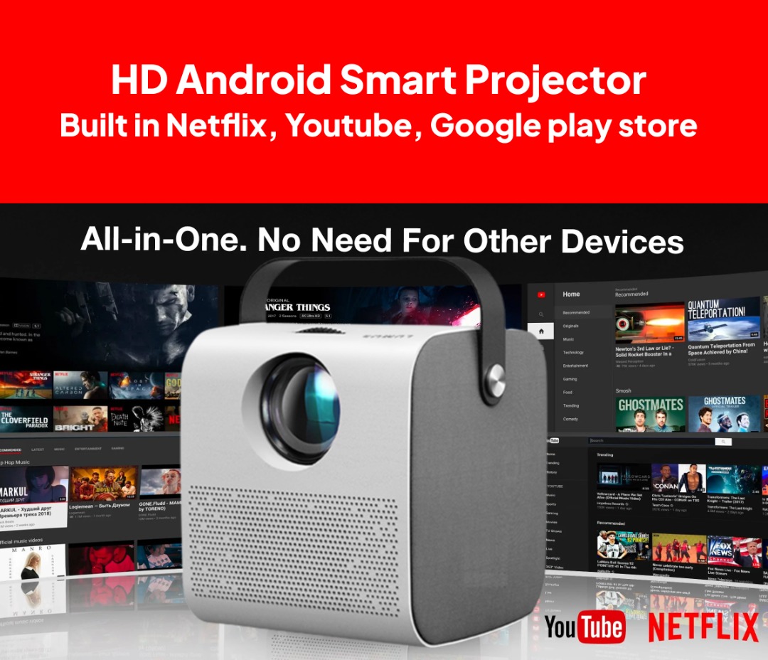 Beamo T1 Projector Smart HD Android Version. Built in Netflix, Youtube ...