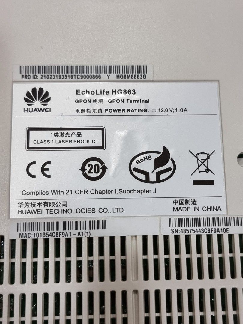 Brand new Huawei EchoLife HG863 GPON Terminal on Carousell
