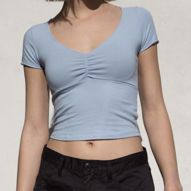 Brandy Melville Gina Top in Light Blue, Women's Fashion, Tops, Shirts ...