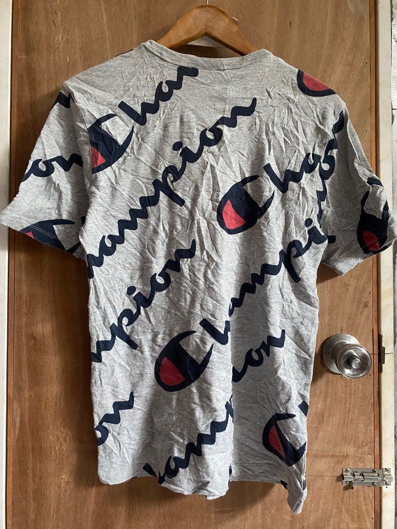 Champion script AOP, Men's Fashion, Tops & Sets, Tshirts & Polo Shirts ...