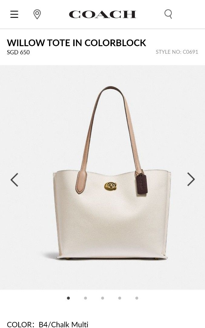 Coach Willow Tote (Colour: Chalk Multi), Luxury, Bags & Wallets on ...