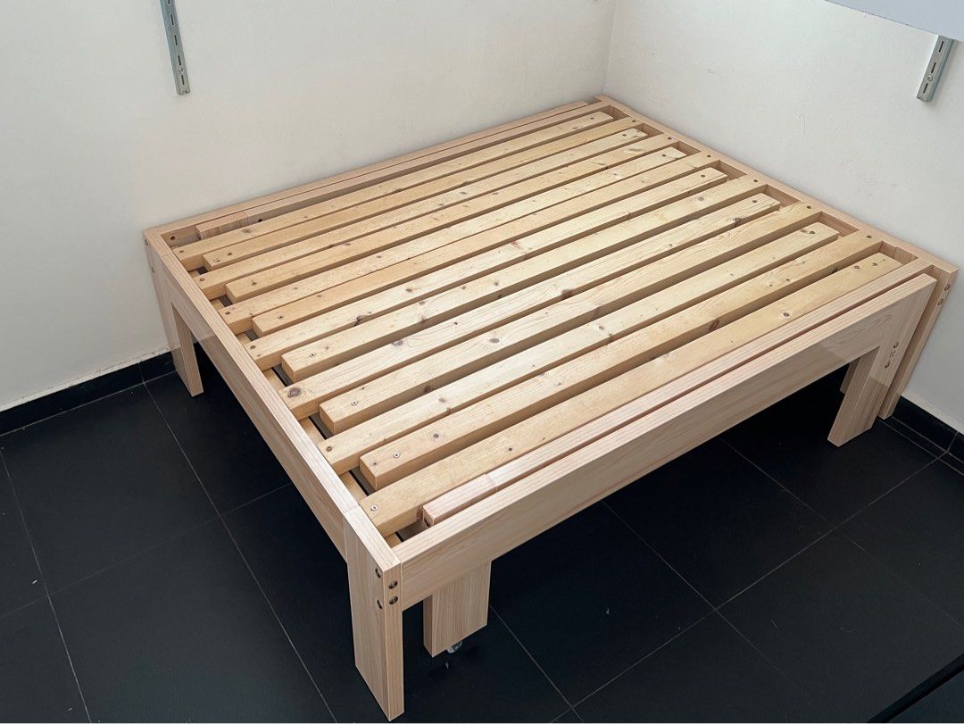 Collapsible/ Adjustable Single Bed Frame, Furniture & Home Living ...