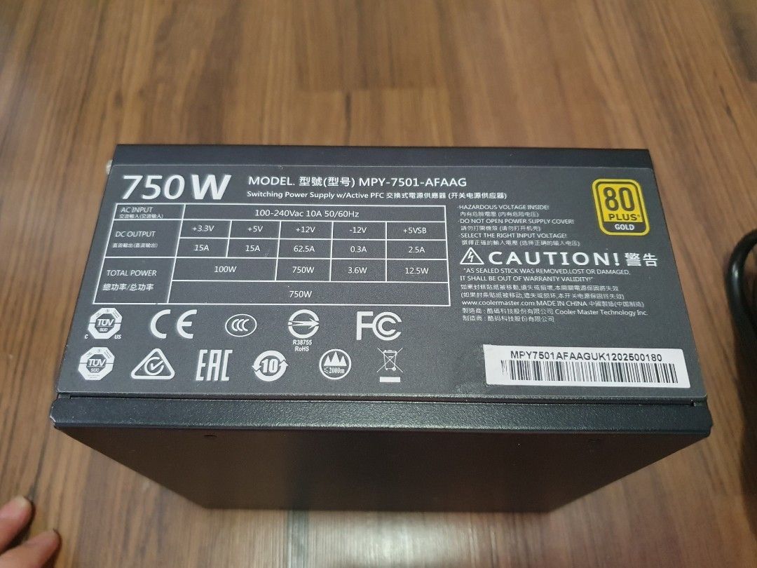 Cooler Master WME 750W gold PSU, Computers & Tech, Parts & Accessories ...