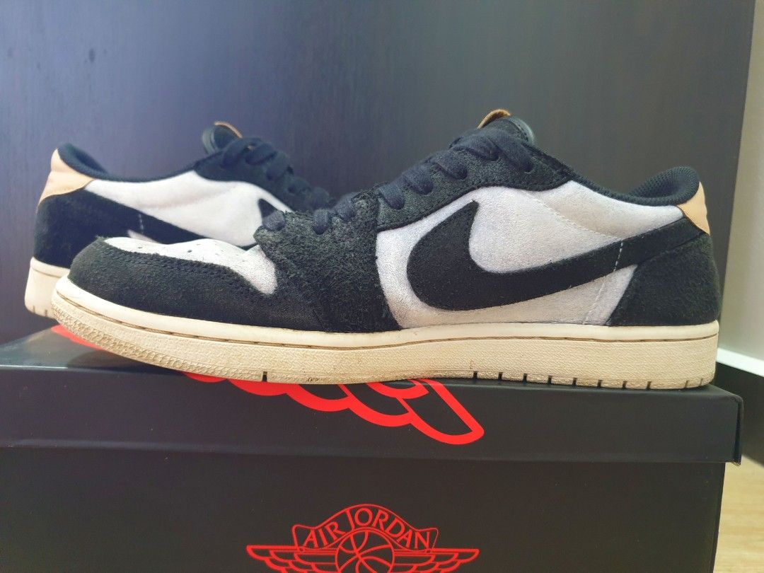 Custom Nike Air Jordan 1 Retro Low OG Premium Black Vachetta Tan, Men's ...