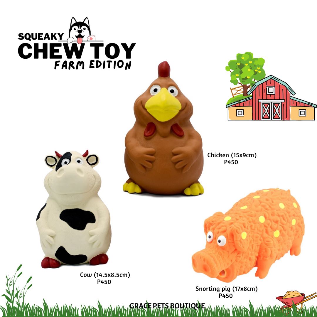 Dog Toy Dog Chew Toy Squeaky Farm Cow Chicken Pig Toy, Pet Supplies ...