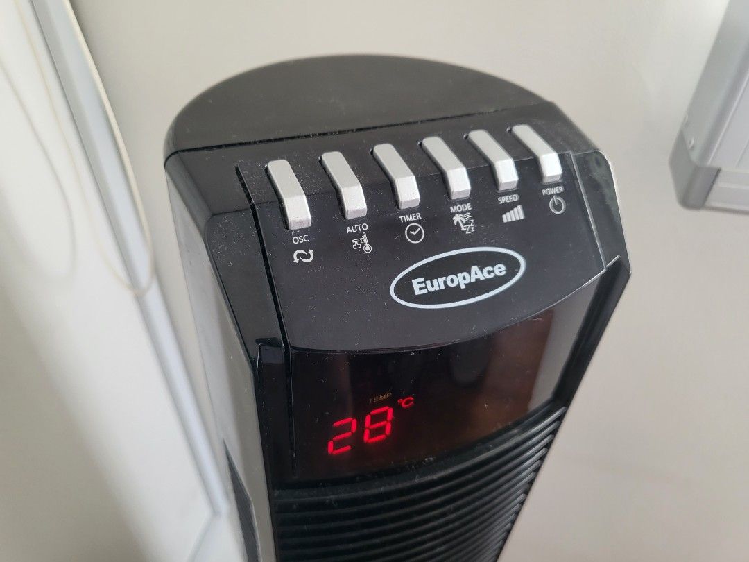 EuropAce Tower Fan (Black), Furniture & Home Living, Lighting & Fans ...