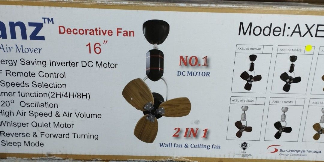 Fanz Axel 16 DC Motor Fan, Furniture & Home Living, Lighting & Fans ...