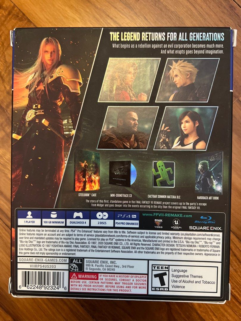 Final Fantasy VII Remake DELUXE Edition - [ STEELBOOK Box Set ] (PS4), Video Gaming, Video Games ...