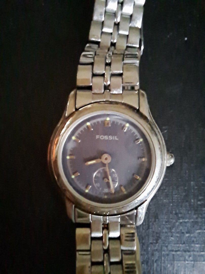 Fossil Blue face Lady Quartz watch, Luxury, Watches on Carousell