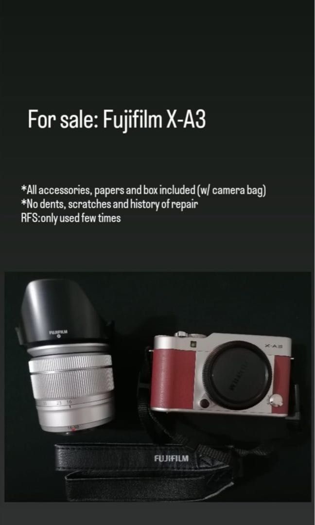 FUJIFILM X-A3 COMPLETE INCLUSIVE , Photography, Cameras on Carousell