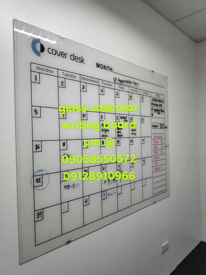 Glass Board ob wall, Glass Rolling Board, Glass Calendar Board, Podium ...