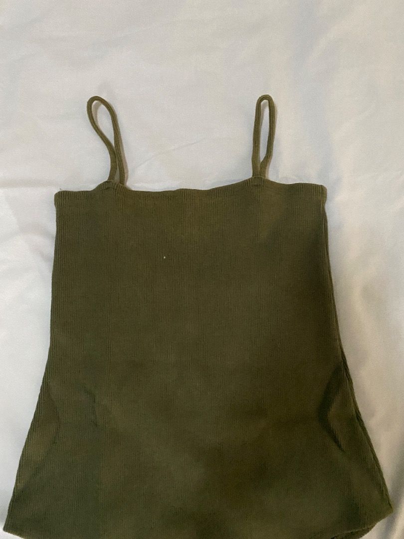 Green One Piece Straight Cut Top, Women's Fashion, Tops, Sleeveless on ...