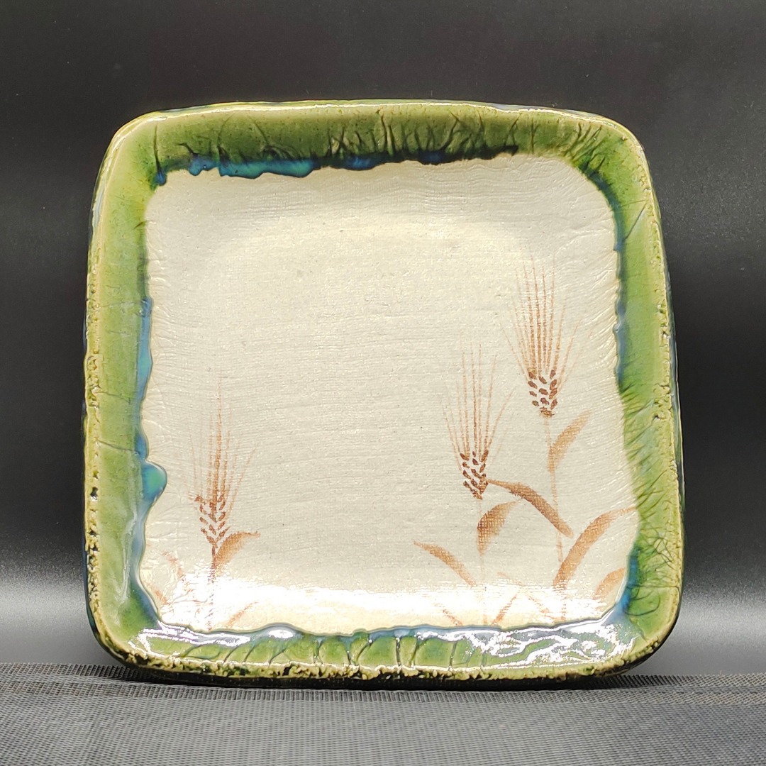 Handcrafted and Hand Painted Stoneware Pottery Square 9.5" to 10 ...
