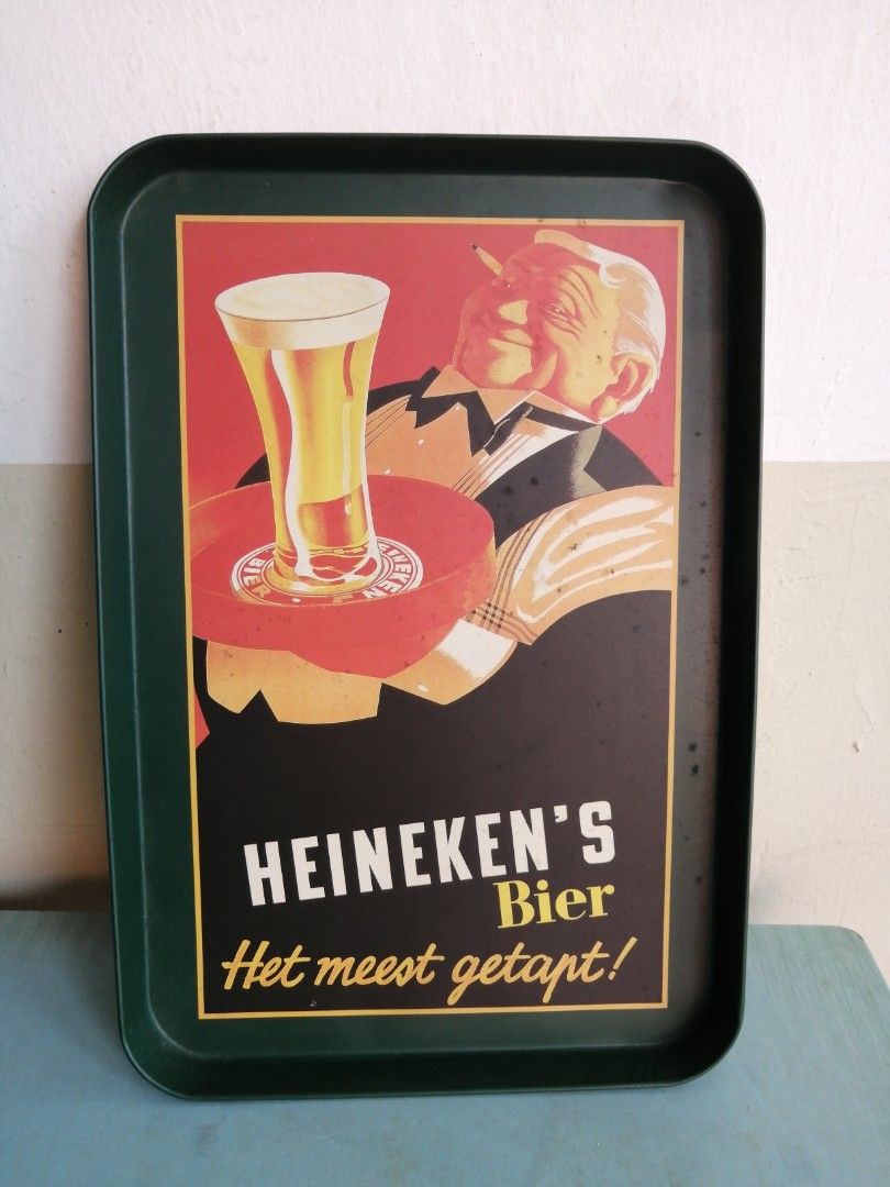 Heineken Beer Tray Metal Heineken Bier Vintage design, Hobbies & Toys ...
