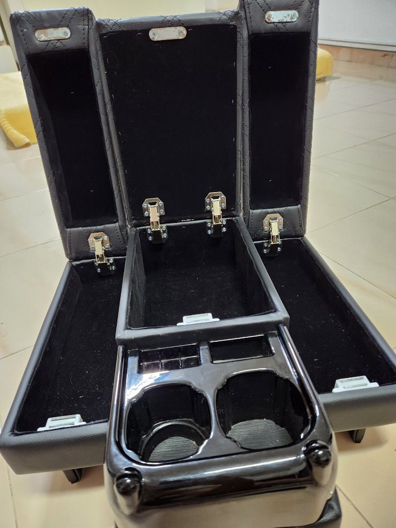 Hiace Accessories - Arm Rest Console Storage Box Plain Black, Car ...