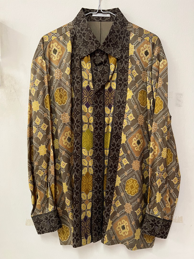 Indonesian Batik Shirt PIT 56cm, Men's Fashion, Tops & Sets, Formal ...
