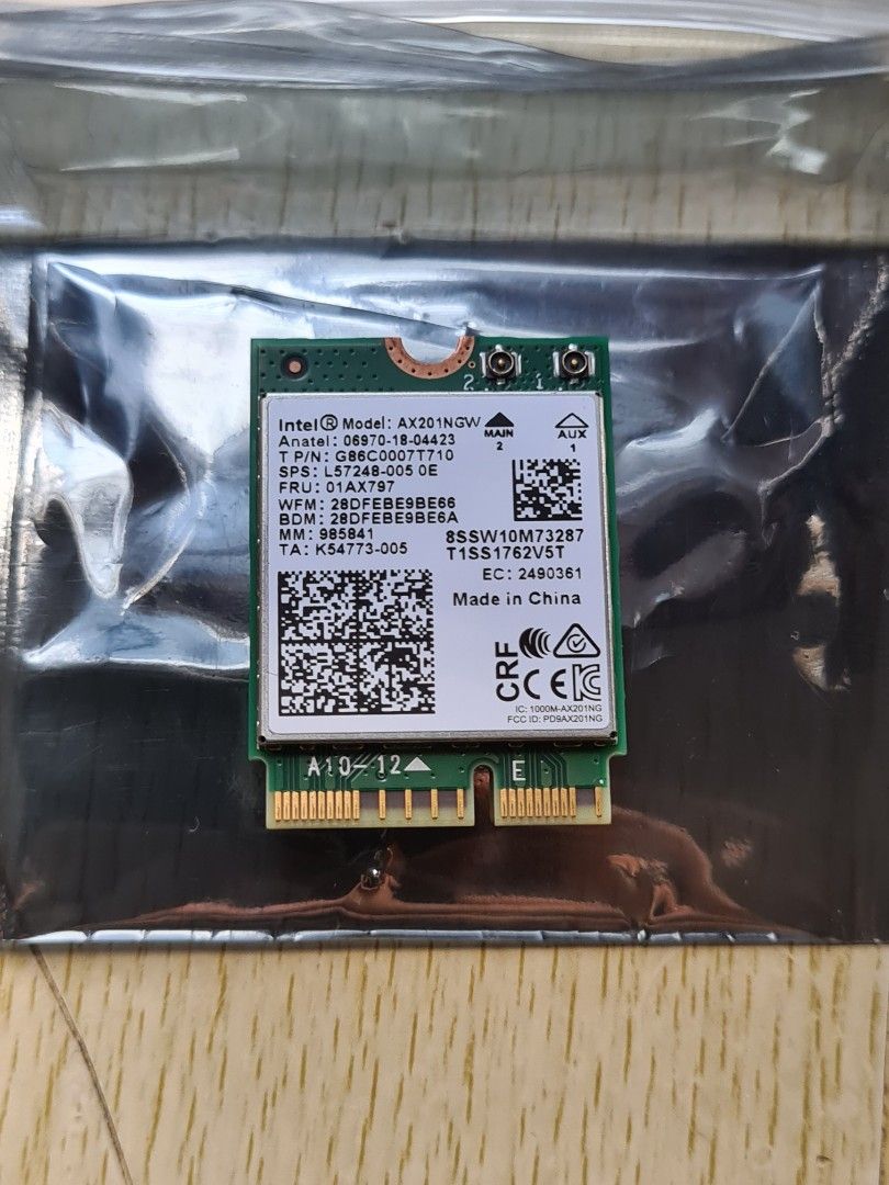 Intel Wireless Card AX201NGW Wifi 6, Computers & Tech, Parts ...