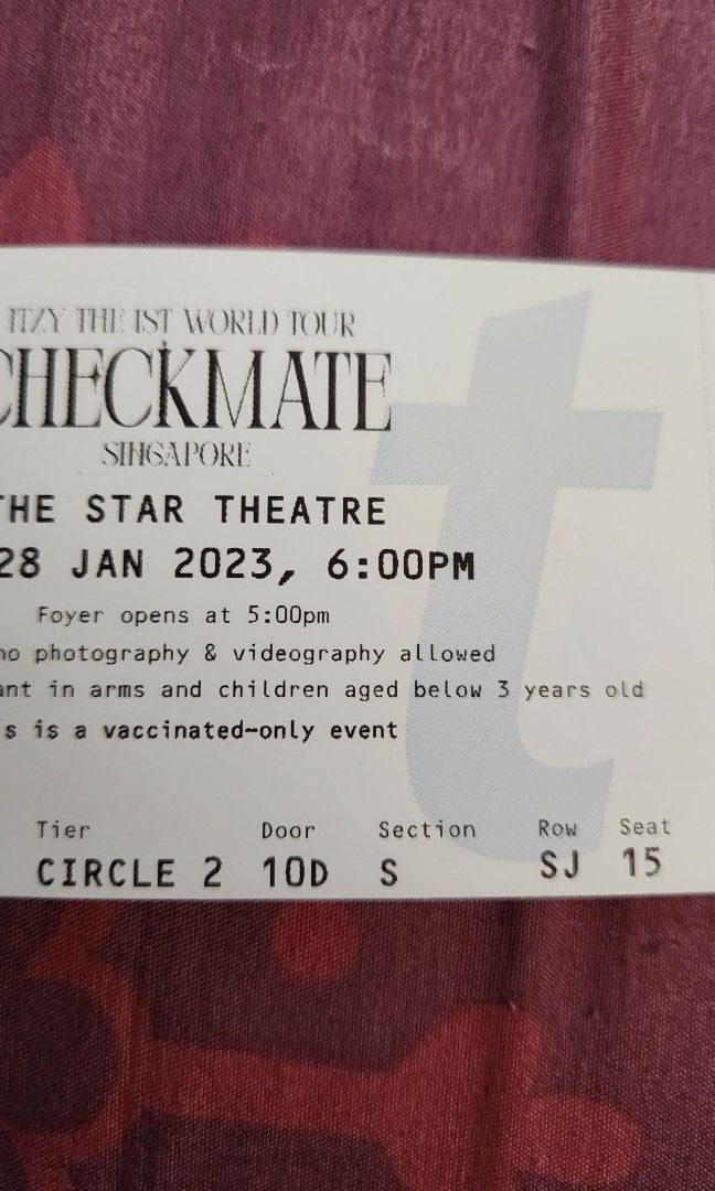 ITZY CONCERT CHECKMATE SINGAPORE STAR THEATRE, Tickets & Vouchers ...