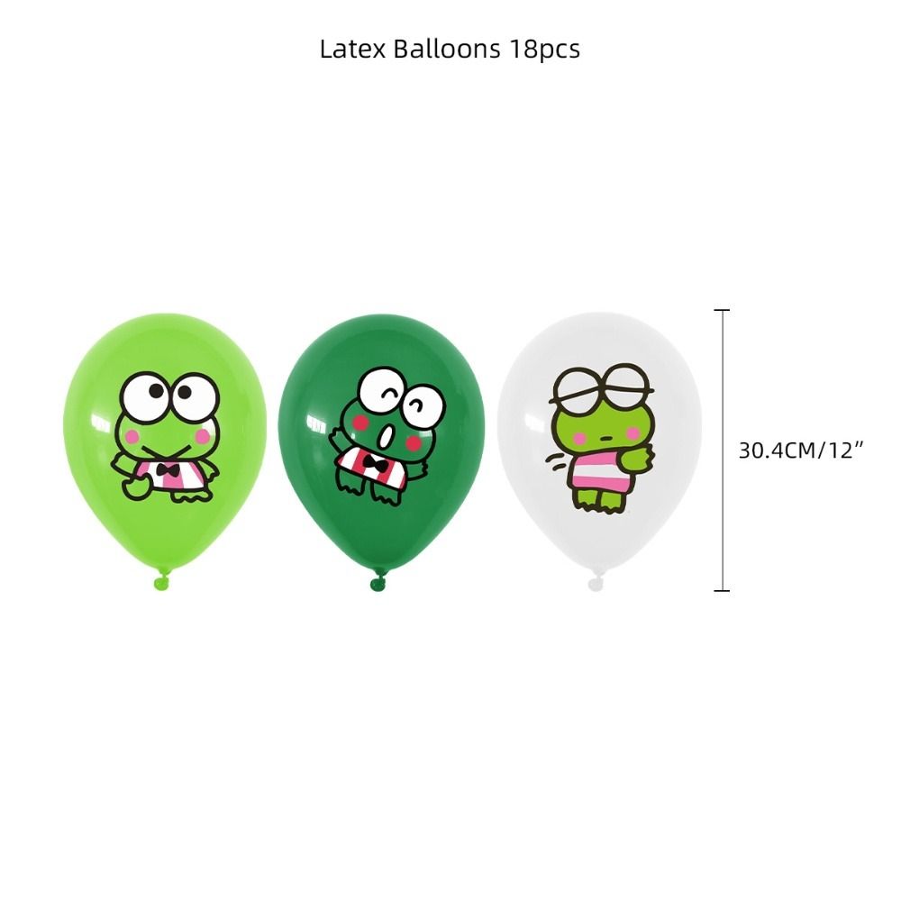 KEROKERO KEROPPI Frog Balloons banner cake toppers Birthday Party ...