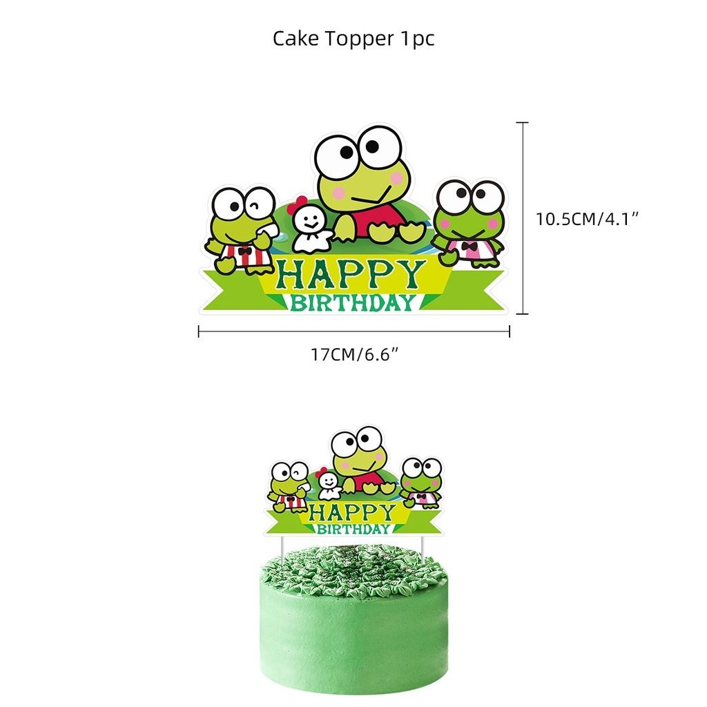 KEROKERO KEROPPI Frog Balloons banner cake toppers Birthday Party ...