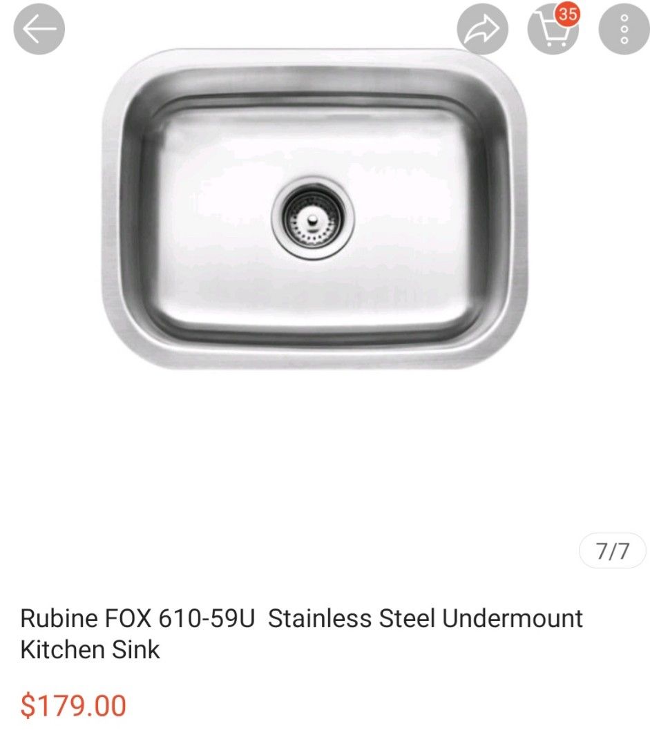 Kitchen Sink Rubine undermount Sink, Furniture & Home Living ...