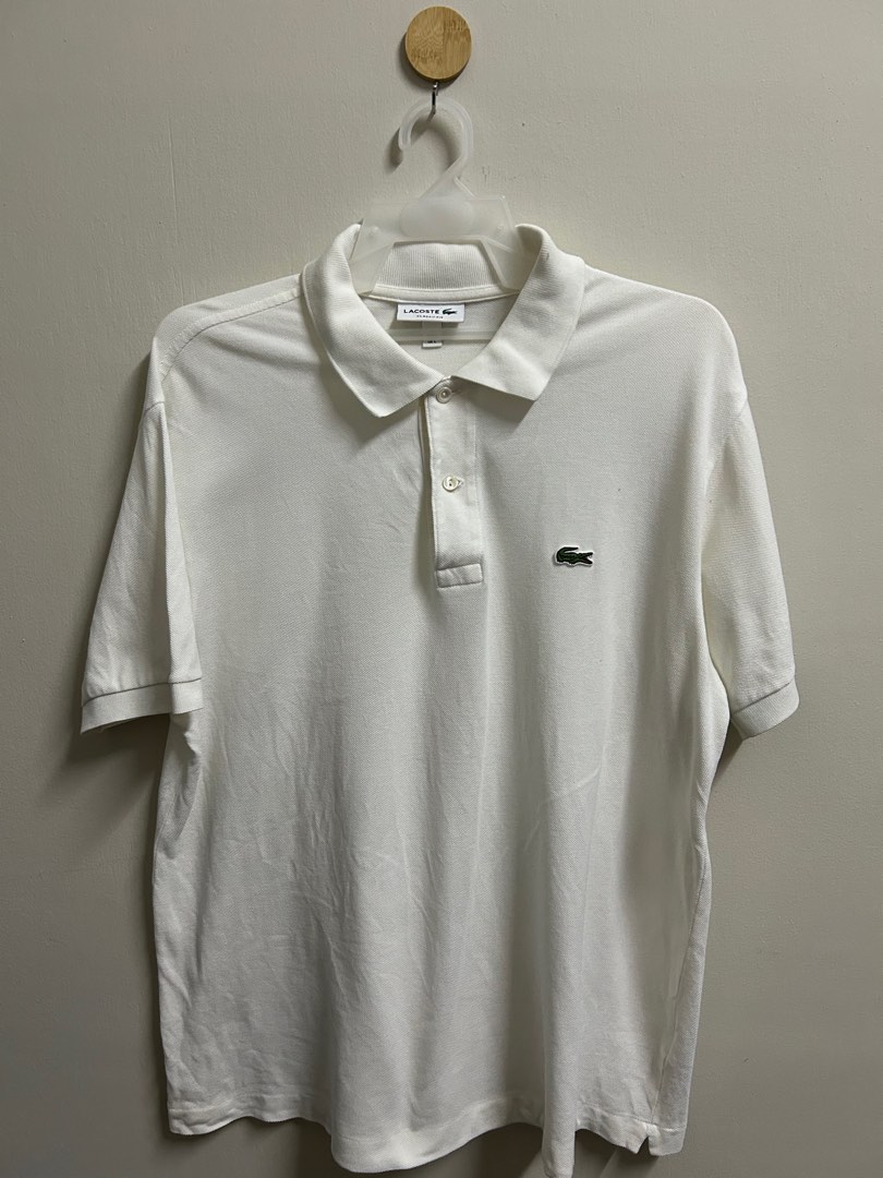 LACOSTE : White Polo Shirt Original, Men's Fashion, Tops & Sets, Tshirts & Polo Shirts on Carousell