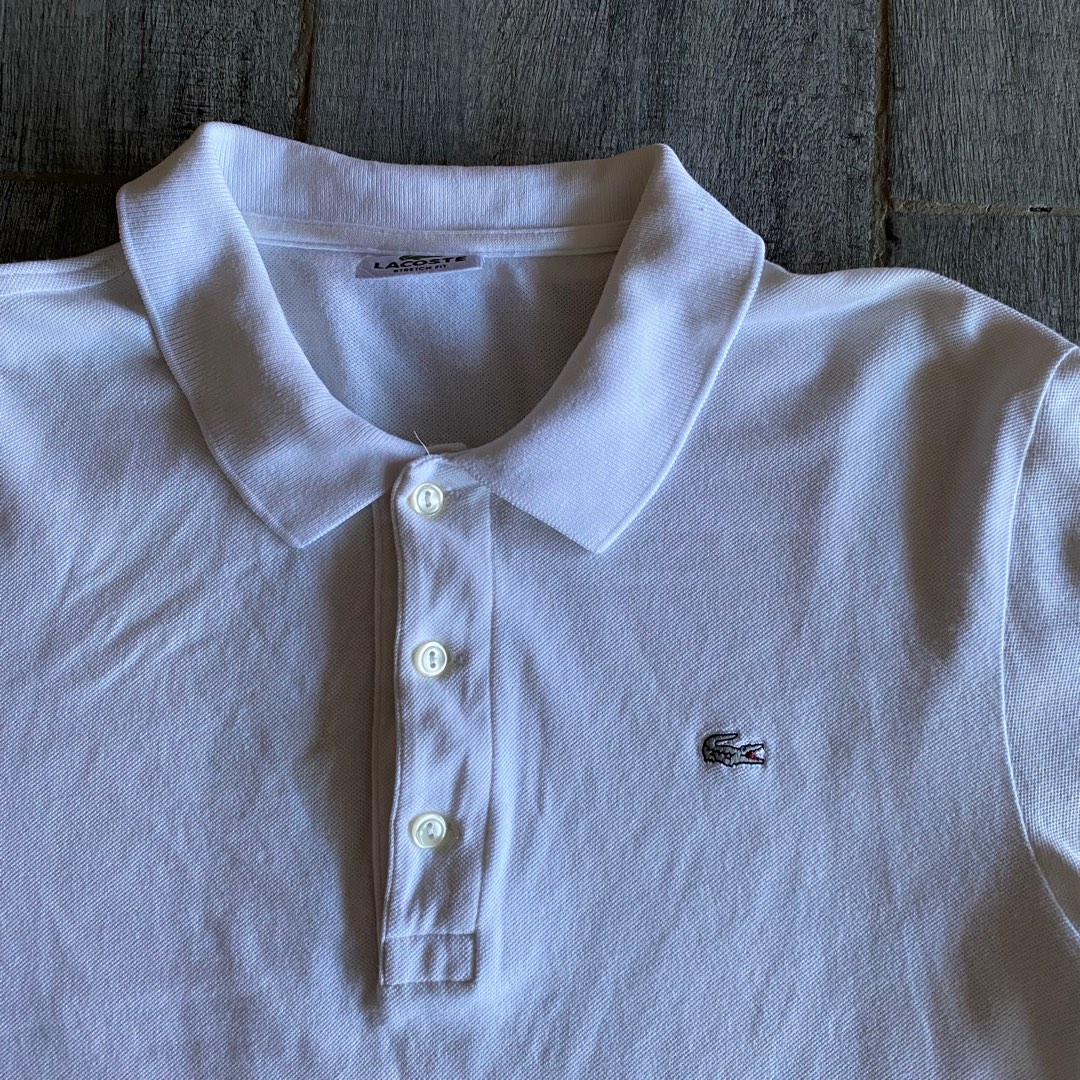 Lacoste basic logo White polo shirt, Men's Fashion, Tops & Sets, Tshirts & Polo Shirts on Carousell