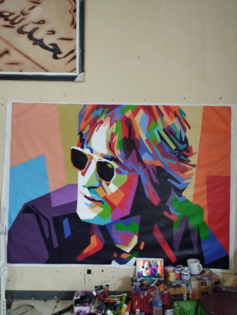 Lukisan WPAP John Lennon, Desain & Kerajinan Tangan, Karya Seni di Carousell