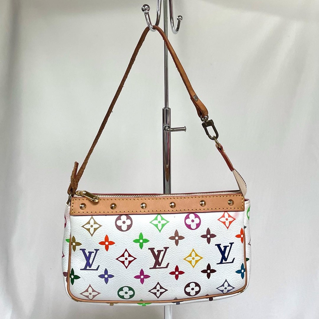 LV Takashi Murakami Multicolor Monogram Pochette, Luxury, Bags ...