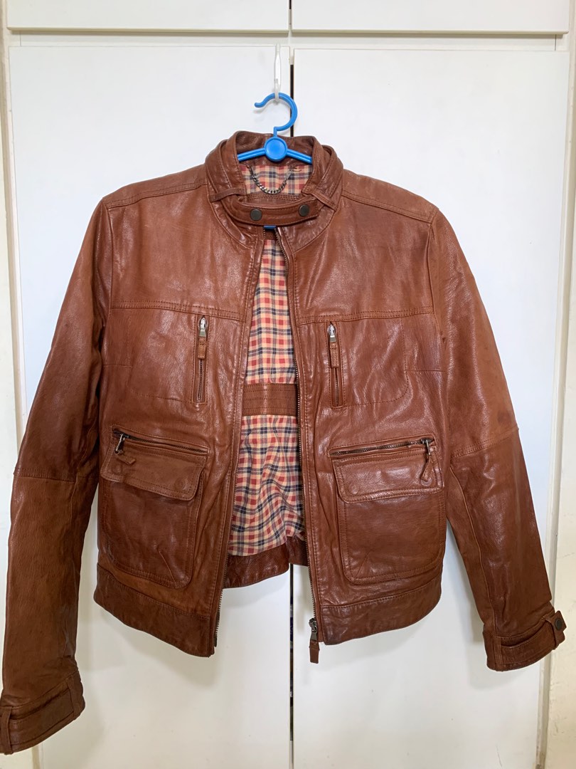 Massimo Dutti leather jacket, Women's Fashion, Coats, Jackets and ...