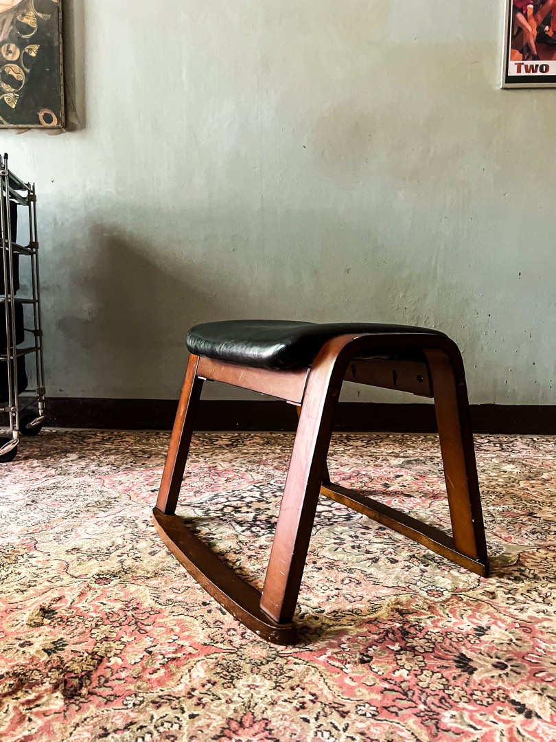 MCM Wooden stool, Furniture & Home Living, Furniture, Chairs on Carousell