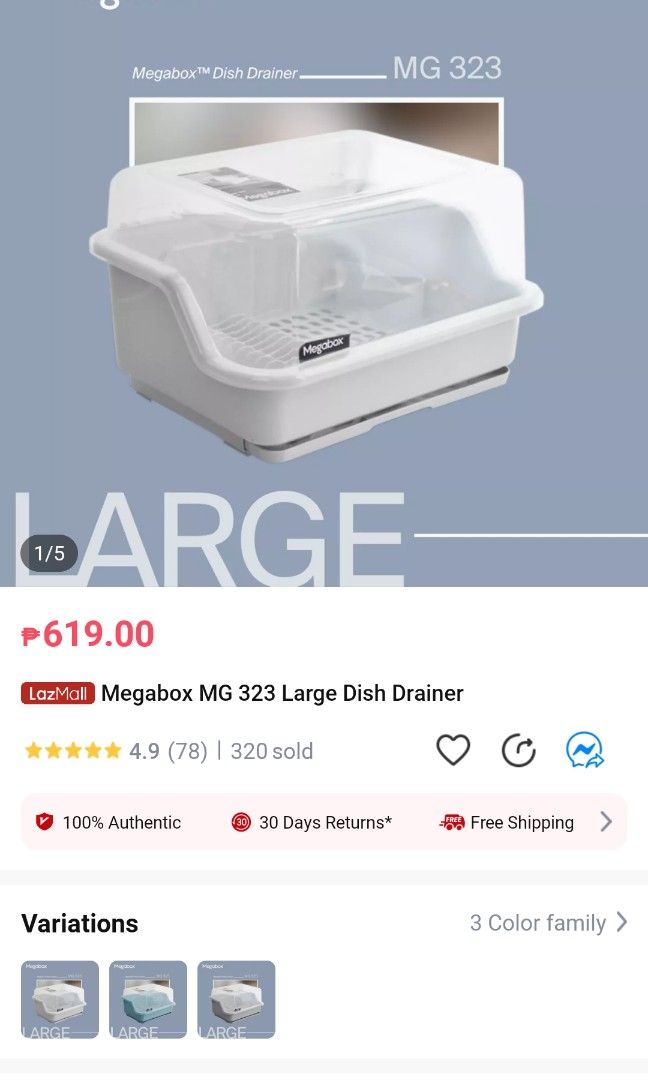 Megabox Dish Drainer (WHITE), Furniture & Home Living, Kitchenware ...