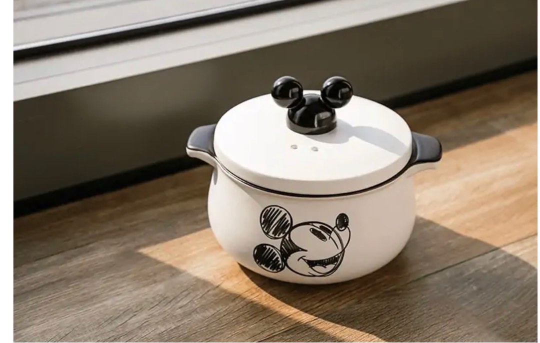 Mickey mouse ceramic cooking pot, Furniture & Home Living, Kitchenware ...