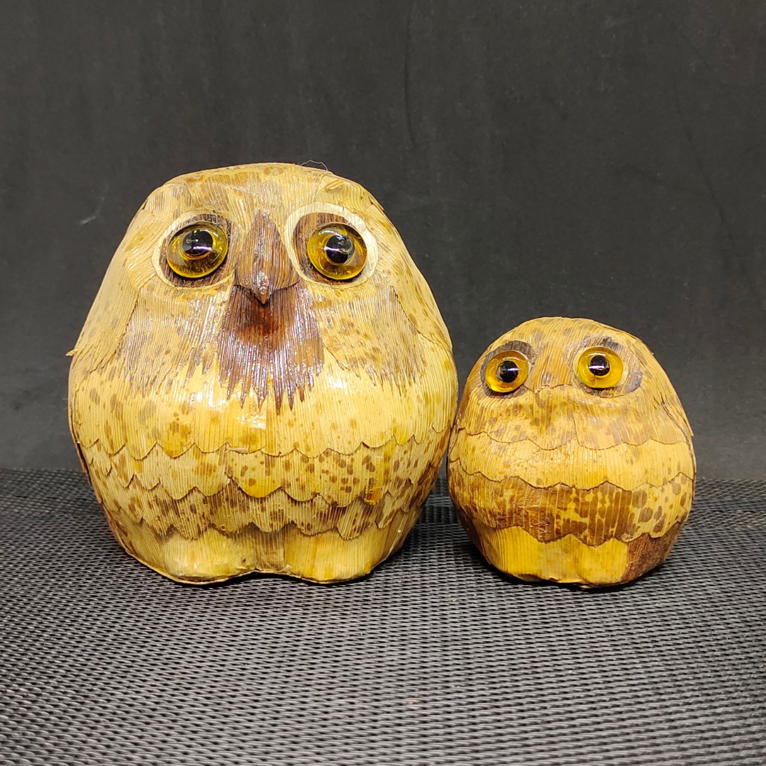Mother and Baby Owl Handcrafted Figures from Japan, Hobbies & Toys ...