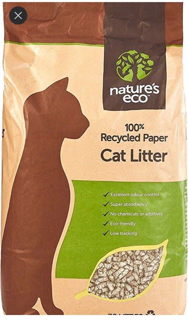 Nature eco recycled paper cat litter 30L, Pet Supplies, Homes & Other ...
