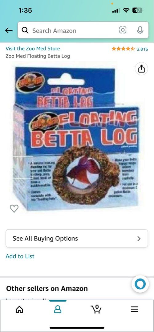 NEW Betta floating log, Pet Supplies, Homes & Other Pet Accessories on ...