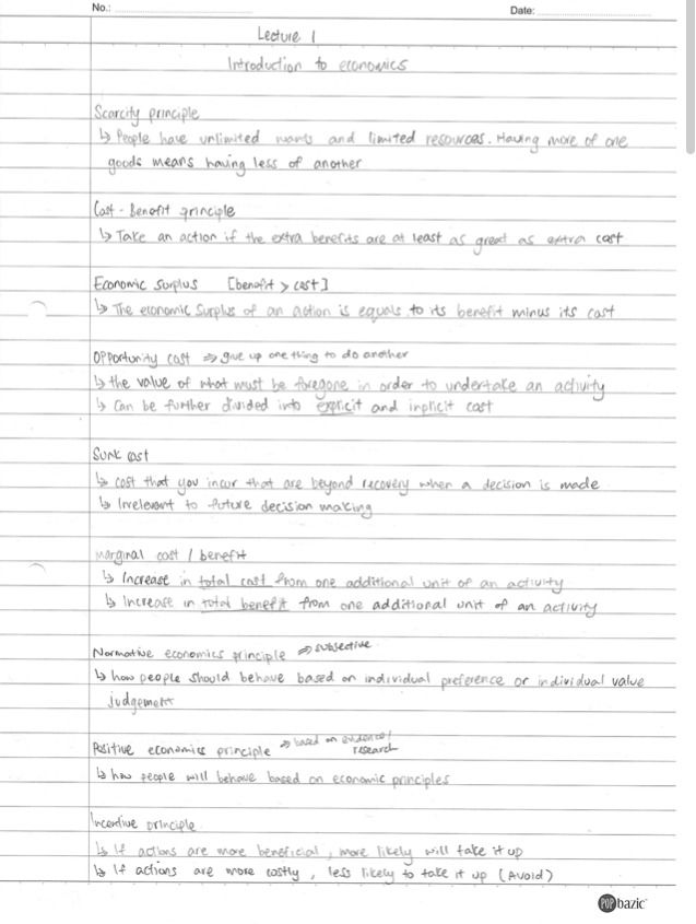 [Grade A] NTU HE5091 Principles of Economics Bundle (includes notes ...