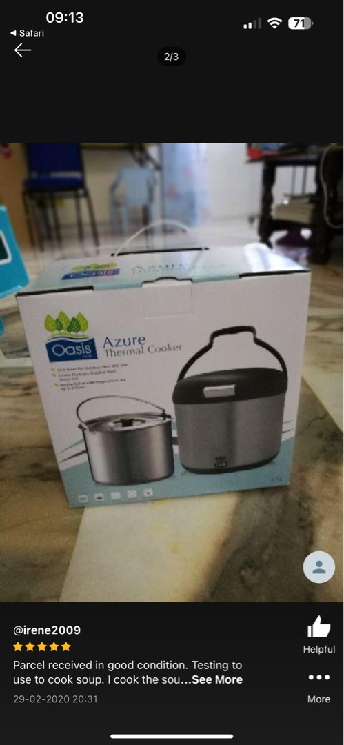 OASIS SWISS Azure Thermal cooker pot 3.5L, TV & Home Appliances ...