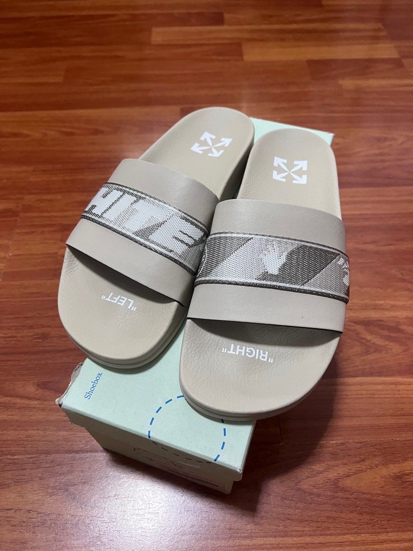Off White Slides Industrial, Men's Fashion, Footwear, Slippers & Slides ...
