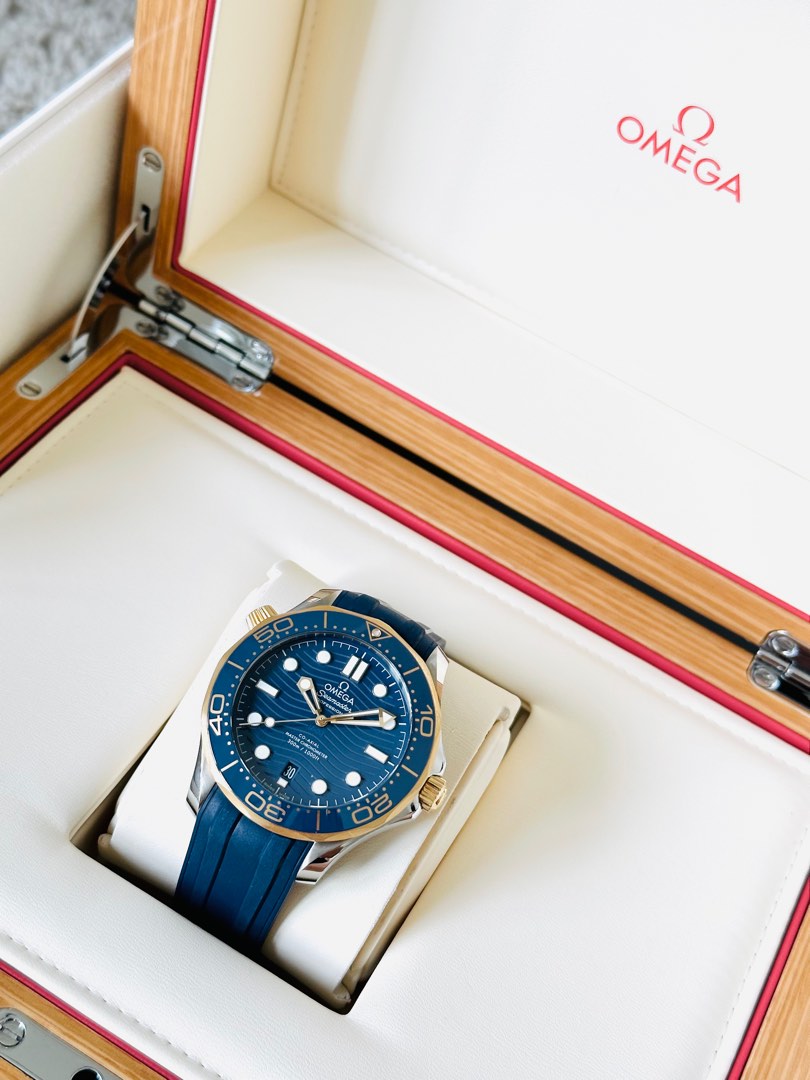 Omega Seamaster Diver 300 Yellow Gold (Full Set Sincere Watch receipt ...