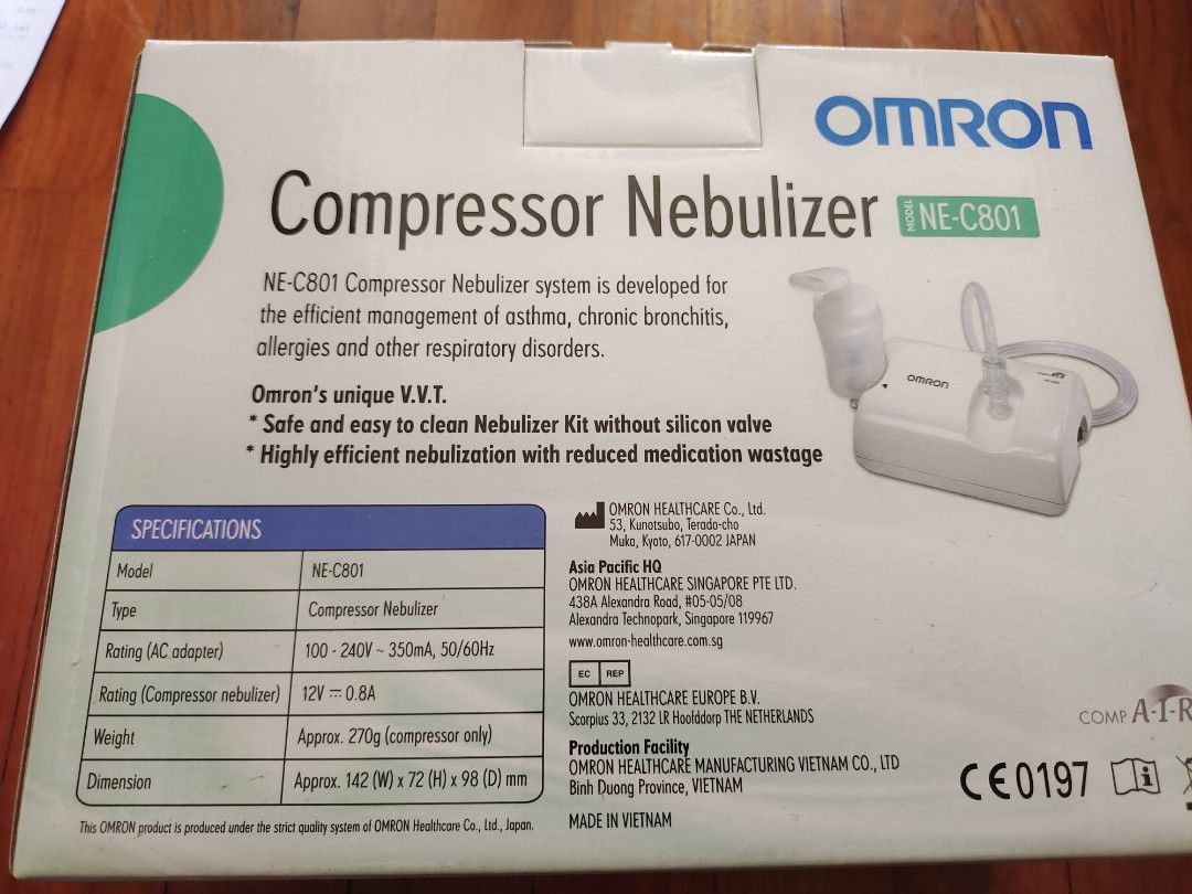 Omron Compressor Nebulizer NE-C801, Health & Nutrition, Medical ...