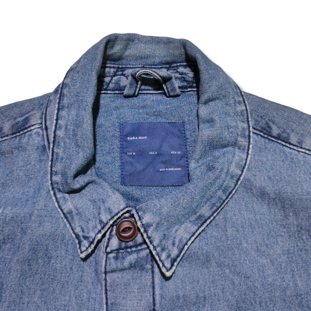 Outer Zara man overshirt with pocket, Fesyen Pria, Pakaian , Atasan di ...