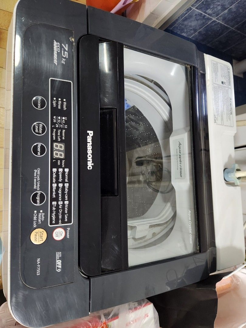 panasonic washing machine top load 7.5kg, TV & Home Appliances, Washing ...