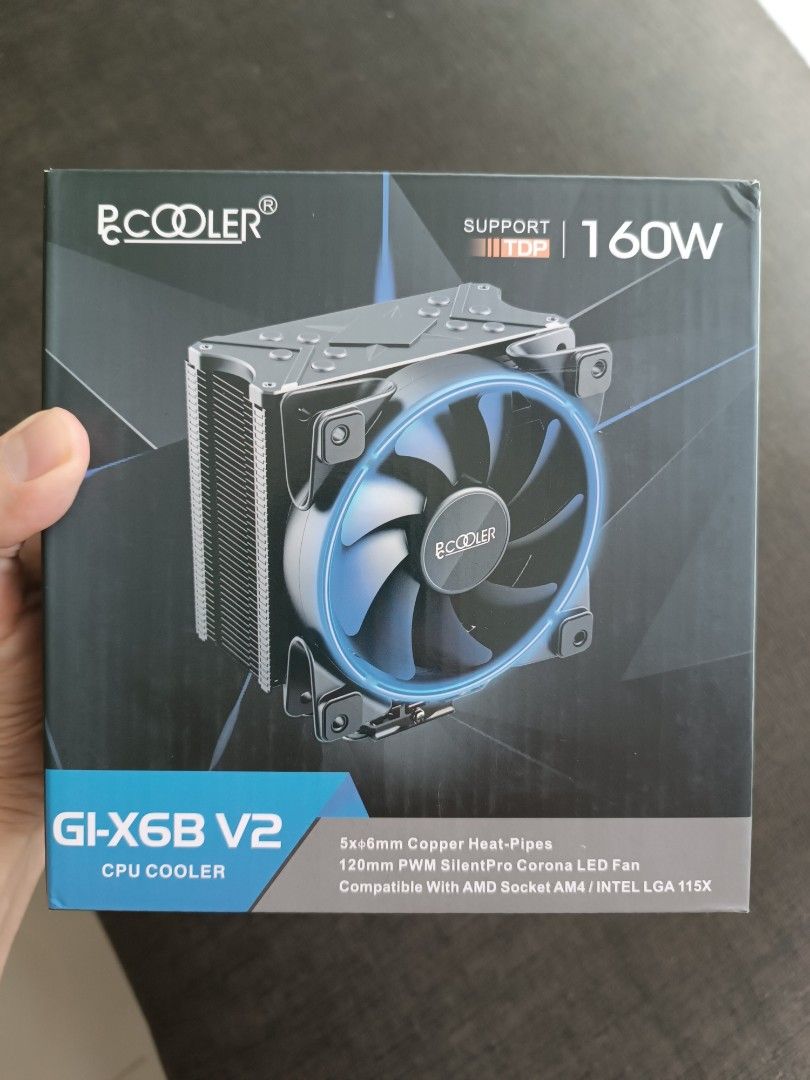 PCCOOLER GI-X6B V2 CPU Cooler - Black Version, Computers & Tech, Parts ...