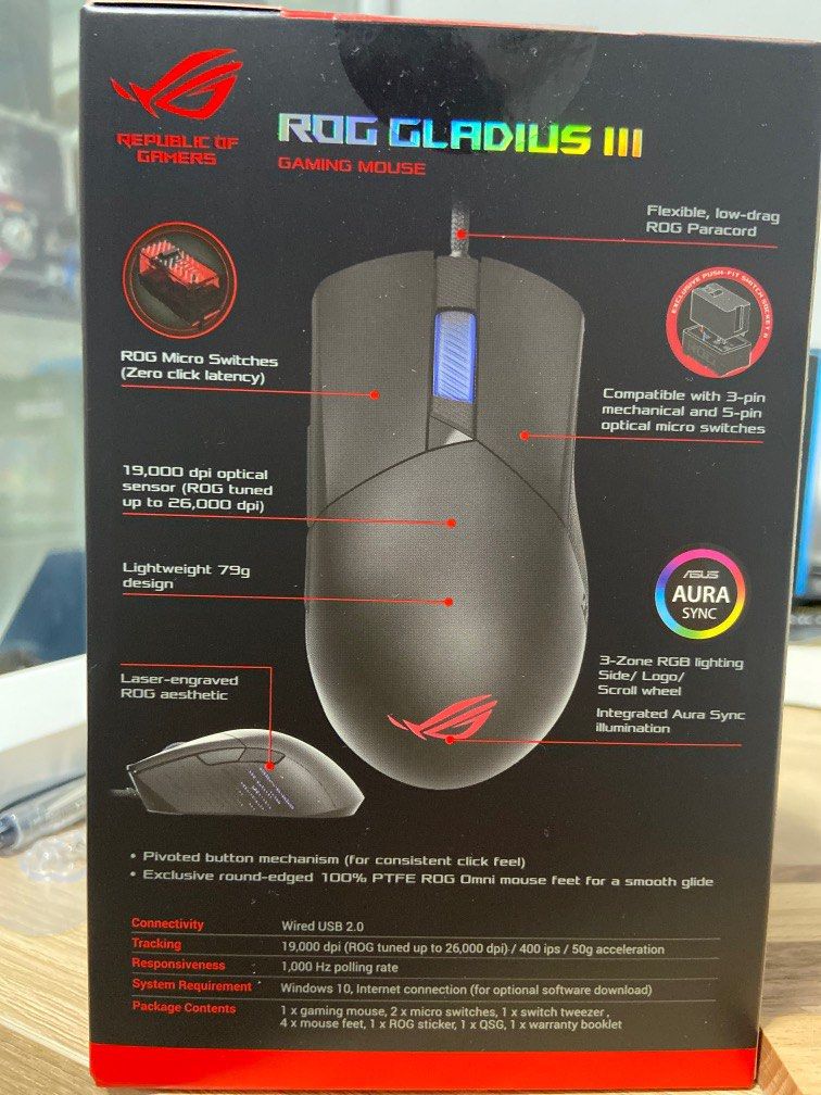 Rog Gladius III mouse, Computers & Tech, Parts & Accessories, Mouse & Mousepads on Carousell