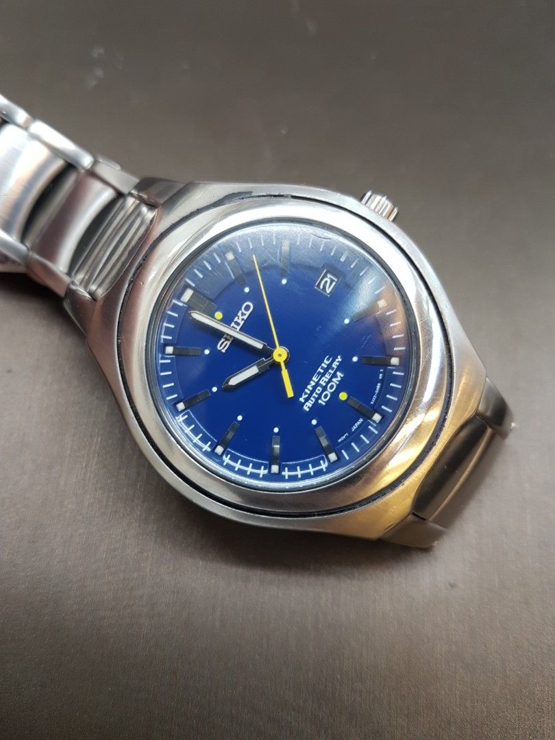 Seiko Kinetic Auto Relay 100m 5J22-0A8B, Luxury, Watches on Carousell