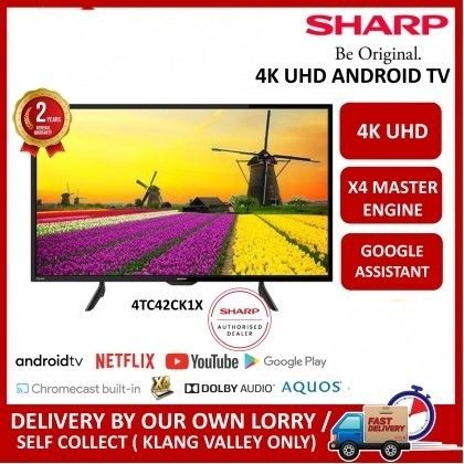 SHARP AQUOS 42 Inch 4K UHD Android TV - 4TC42CK1X, TV & Home Appliances ...