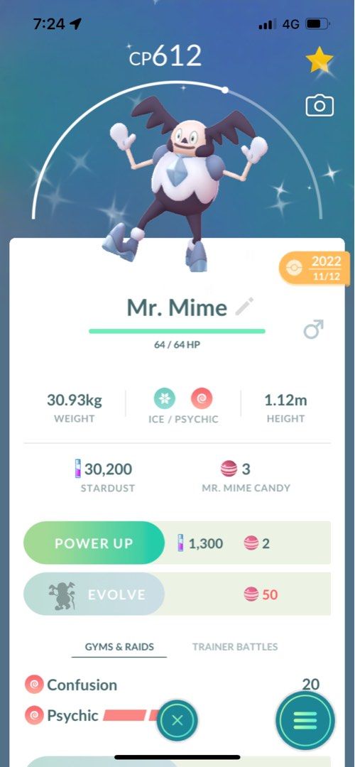Shiny Galarian Mime Pokemon Go, Video Gaming, Gaming Accessories, In-Game Products on Carousell
