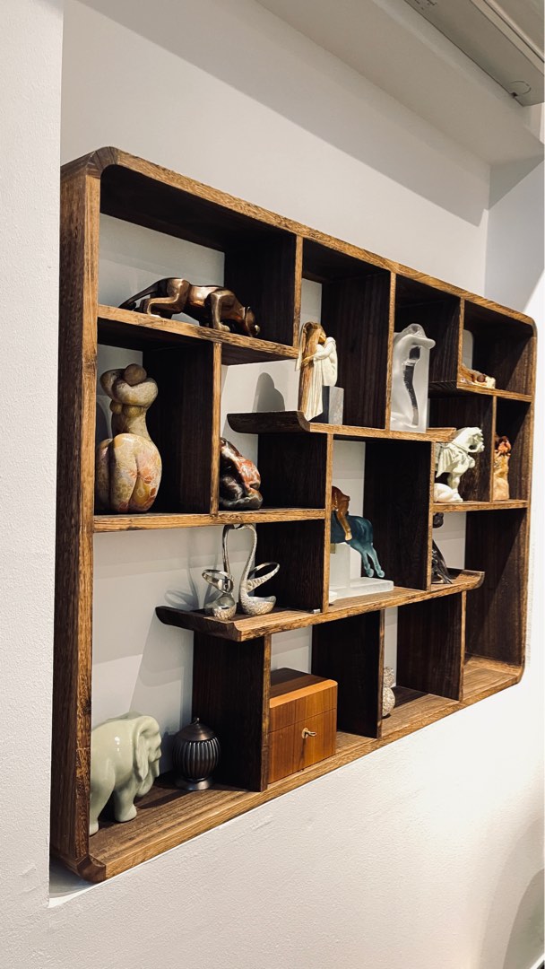Solid wood Display shelving for art collection, Furniture & Home Living ...